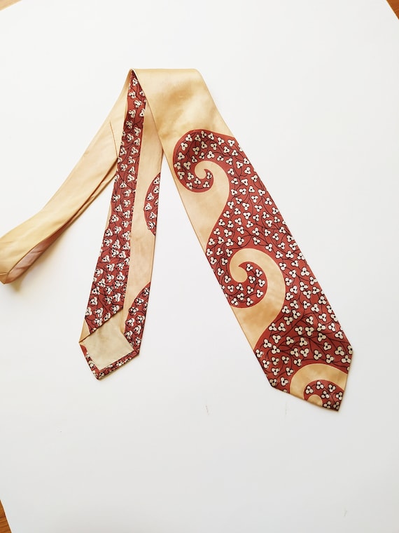 1940s Warren Bodacious Blooming Beach Wave Necktie / … - Gem