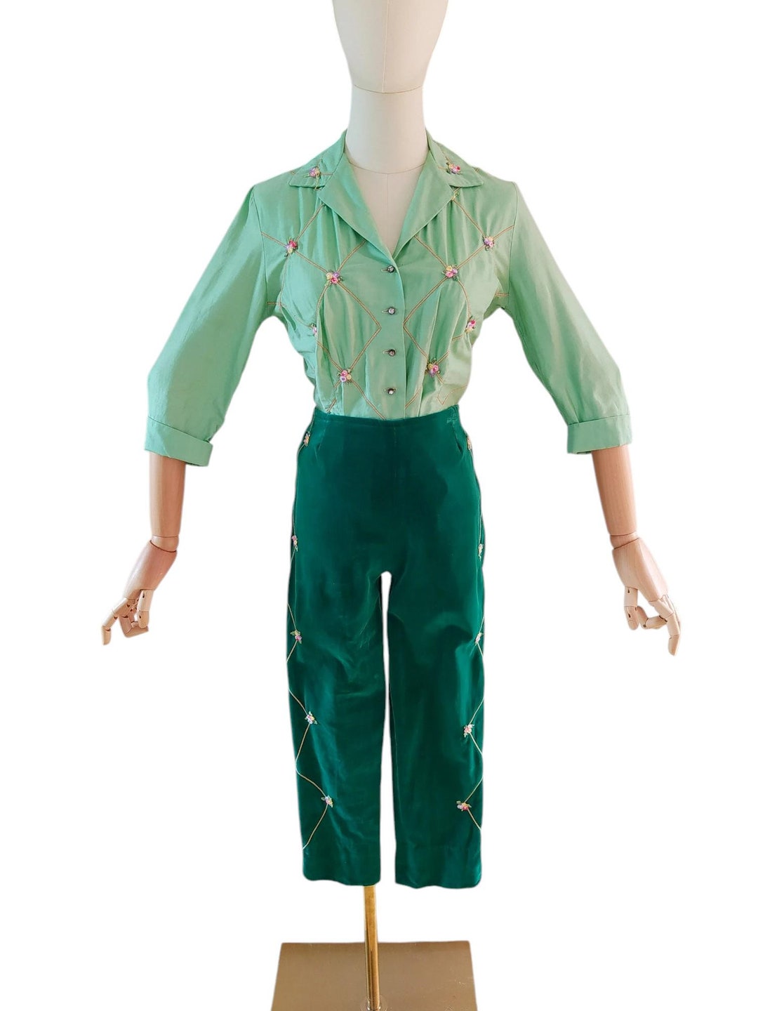 1950s Marvellous Malbe Matador Set / Vintage 50s Mint Cotton Blouse ...