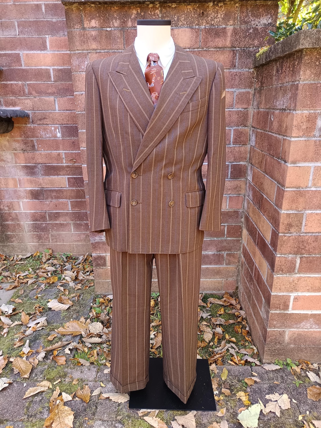 1930s 1940s Fancy French Suit / Vintage 30s 40s Brown + Beige + Blue ...