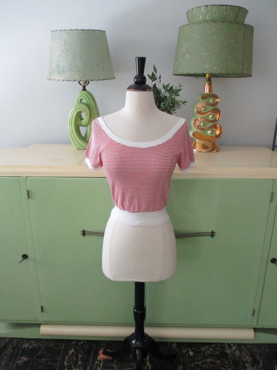 1950s Connie Candy Cane Striped Top / Deadstock Vinta… - Gem