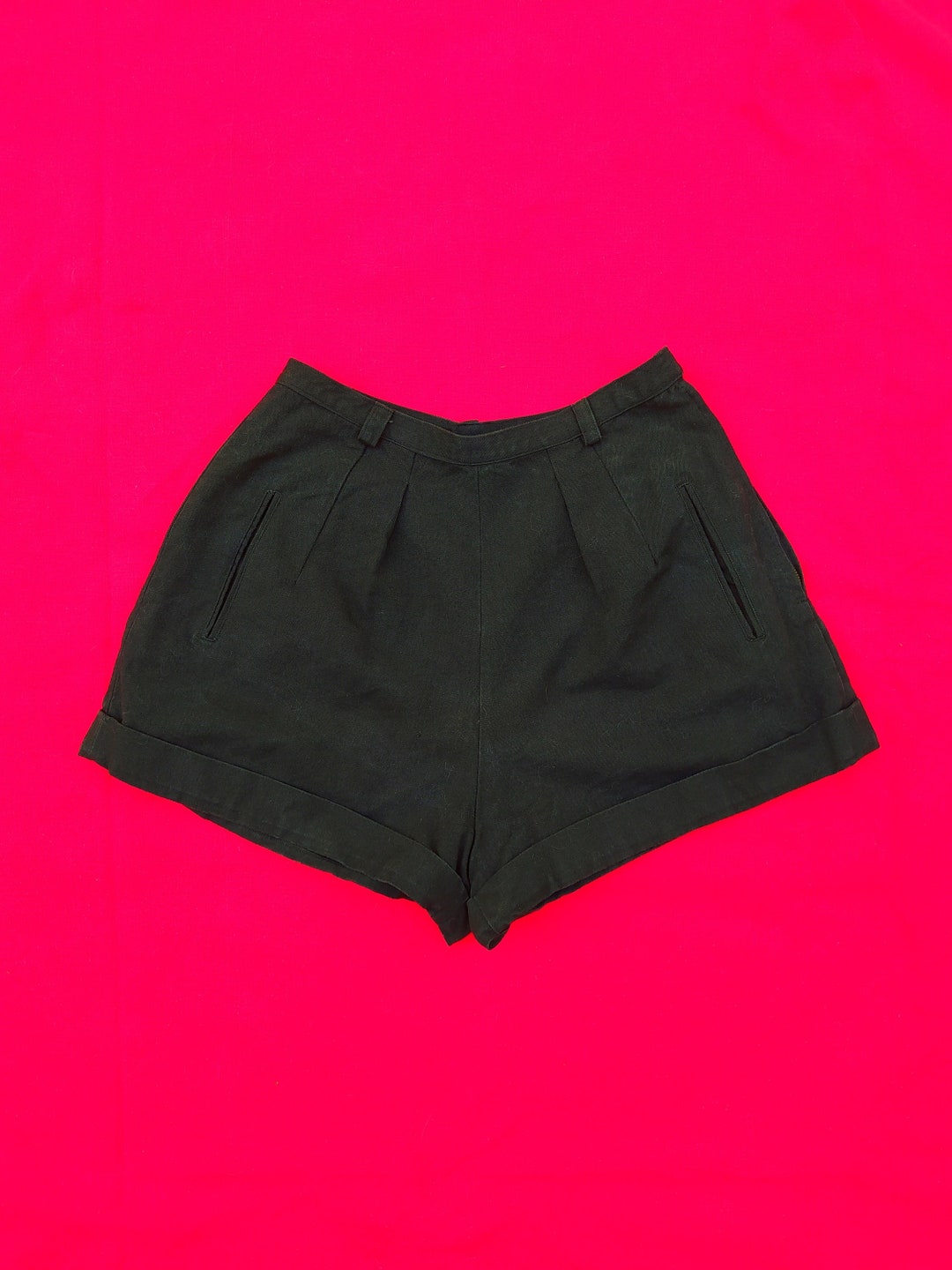 1950s Babelicious Black Booty Shorts / Vintage 50s High Waist Pleated ...