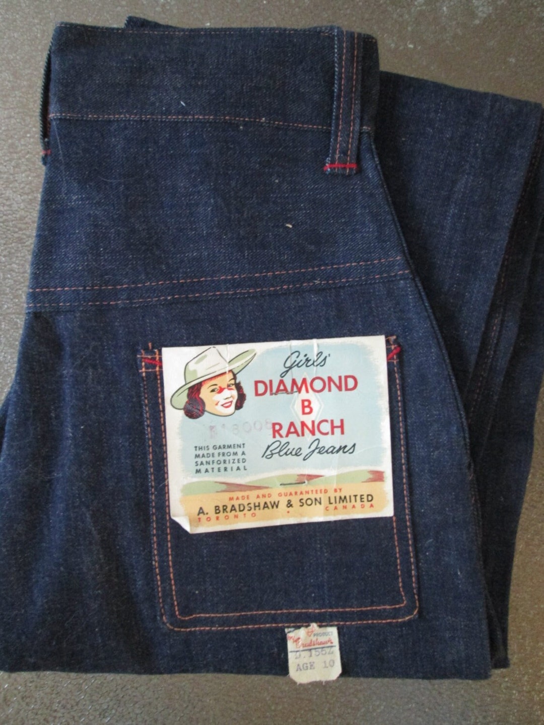 1940s Original Vintage 40s Indigo Blue Denim Jeans + High Waist ...