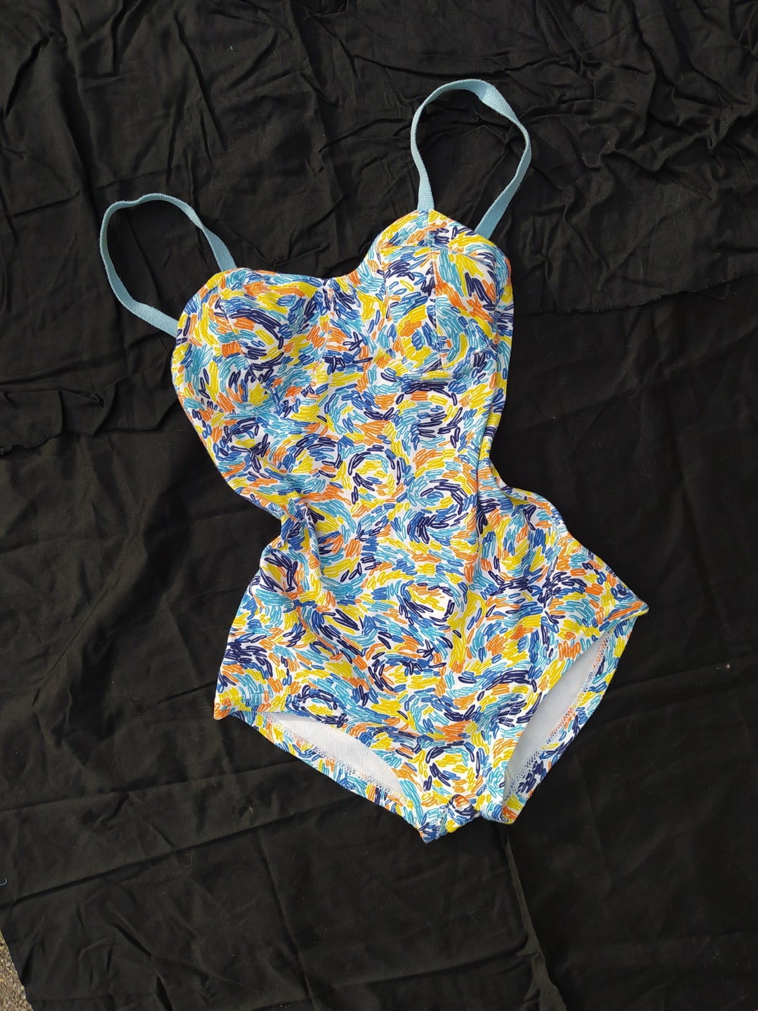 1950s Annie Alluring Atomic Swimsuit / Vintage 50s Abstract Print ...