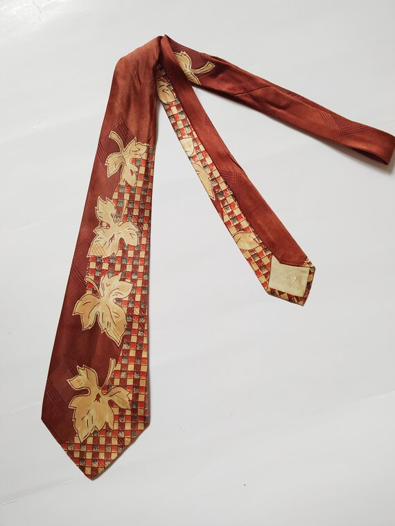 1940s Fancy Floral Interlude Necktie / Vintage 40s Be… - Gem