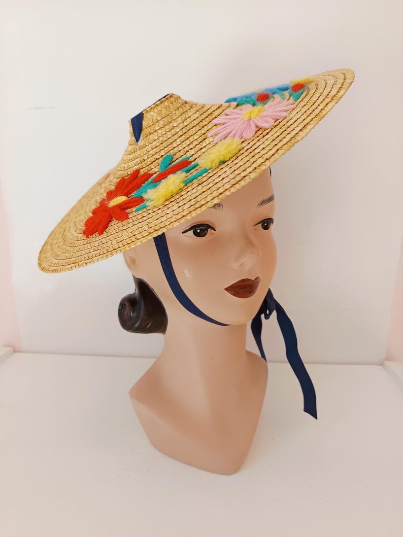 1940s Favorite French Riviera Hat / Deadstock Vintage 40s Nice Flying ...