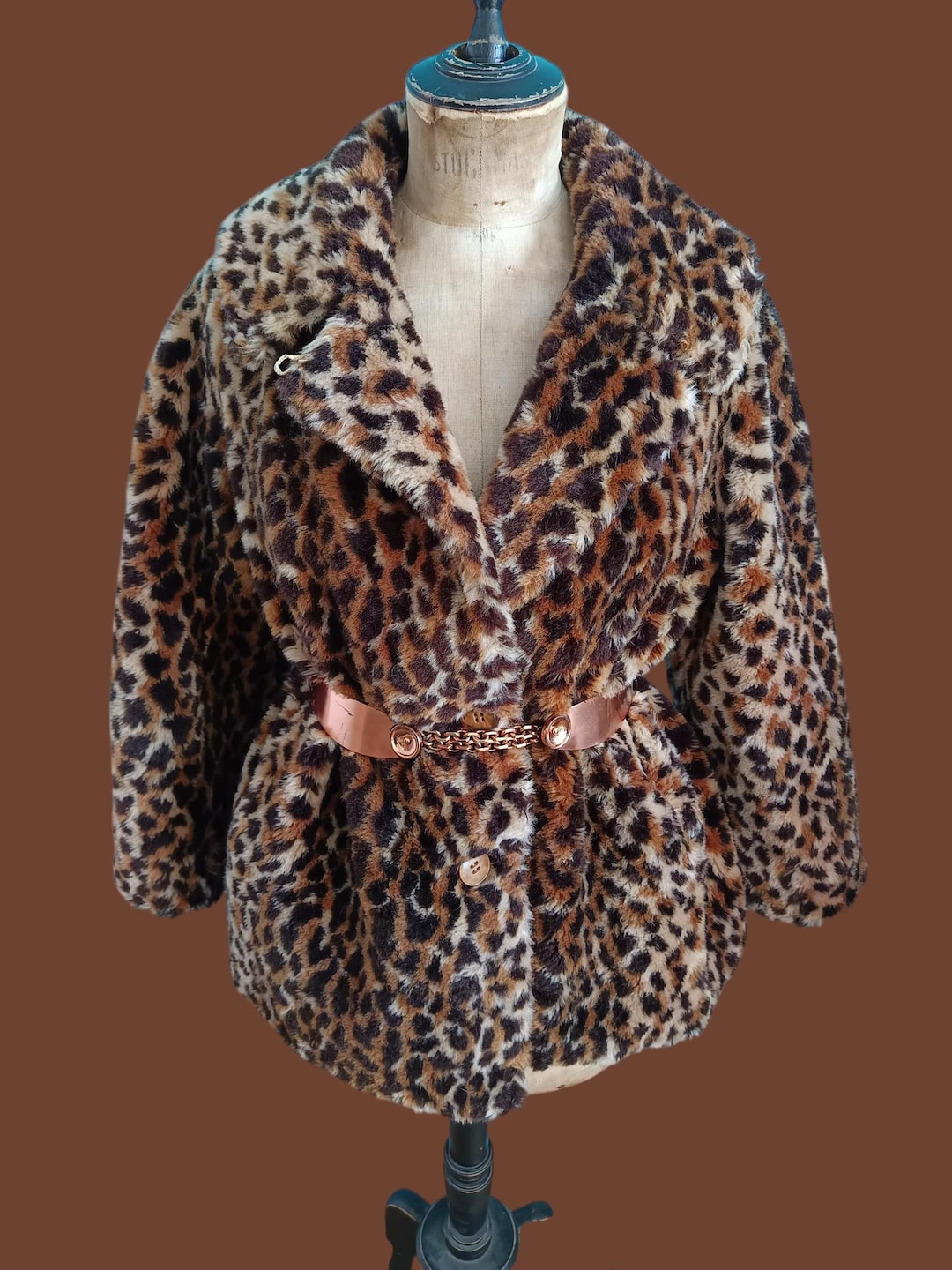 1950s Leopard Licious Fuzzy Faux Fur Jacket / Vintage 50s Animal Print ...