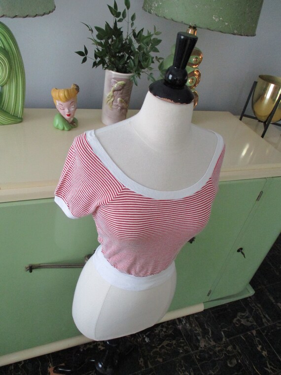 1950s Connie Candy Cane Striped Top / Deadstock Vinta… - Gem