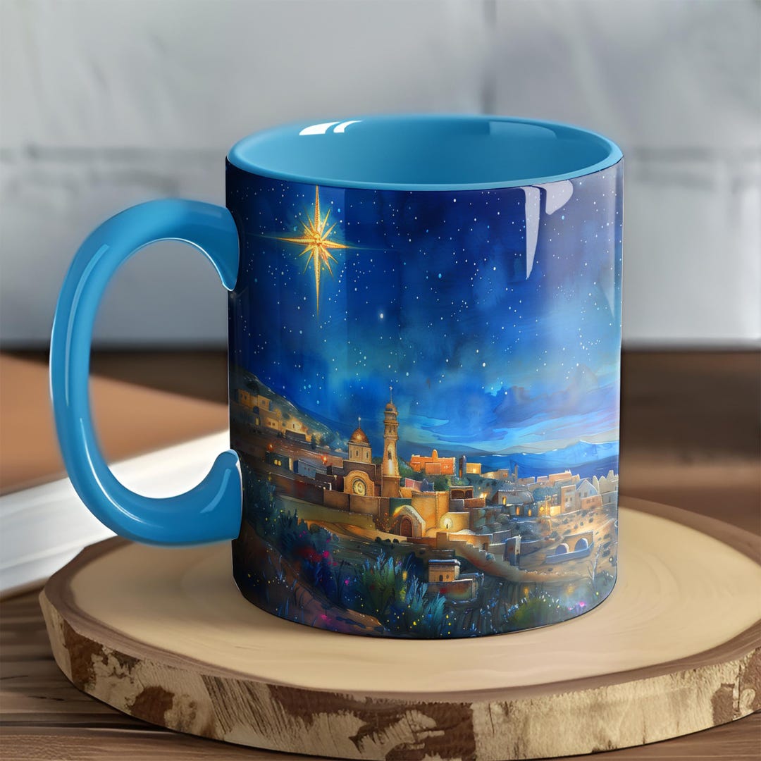 Star of Bethlehem Mug, Nativity Coffee Cup, Christian Christmas Gift ...