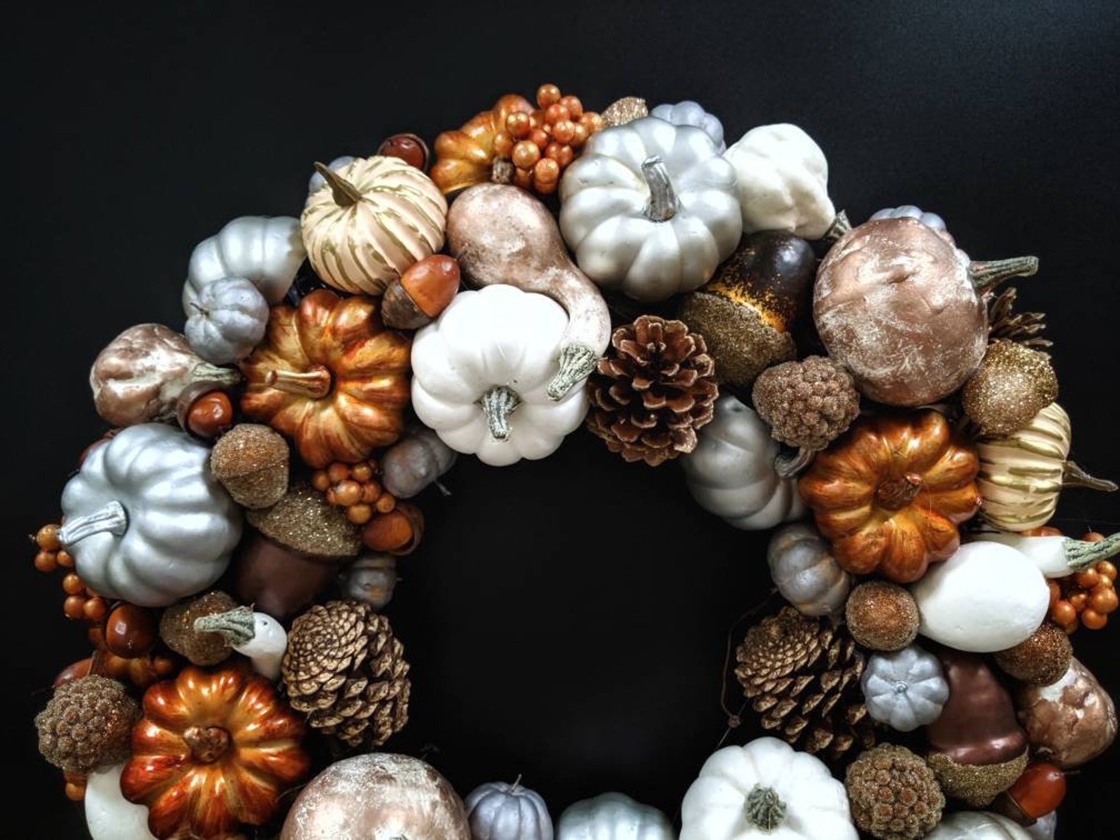Thanksgiving Wreath Pumpkin and Acorn Wreath Fall Wreath - Etsy