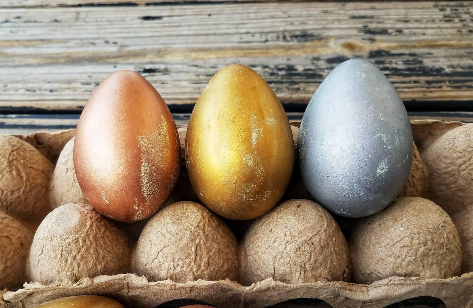 Decorative Easter Eggs Easter Eggs Metallic Eggs Metal Leaf - Etsy