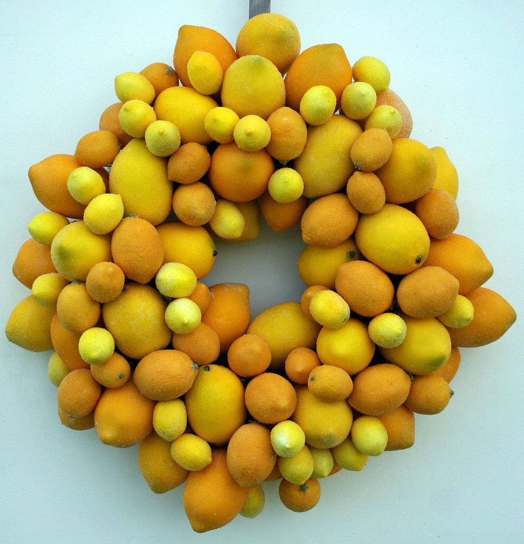 Fruit Wreath, Lemon Wreath, Sugared Fruit Wreath - Etsy