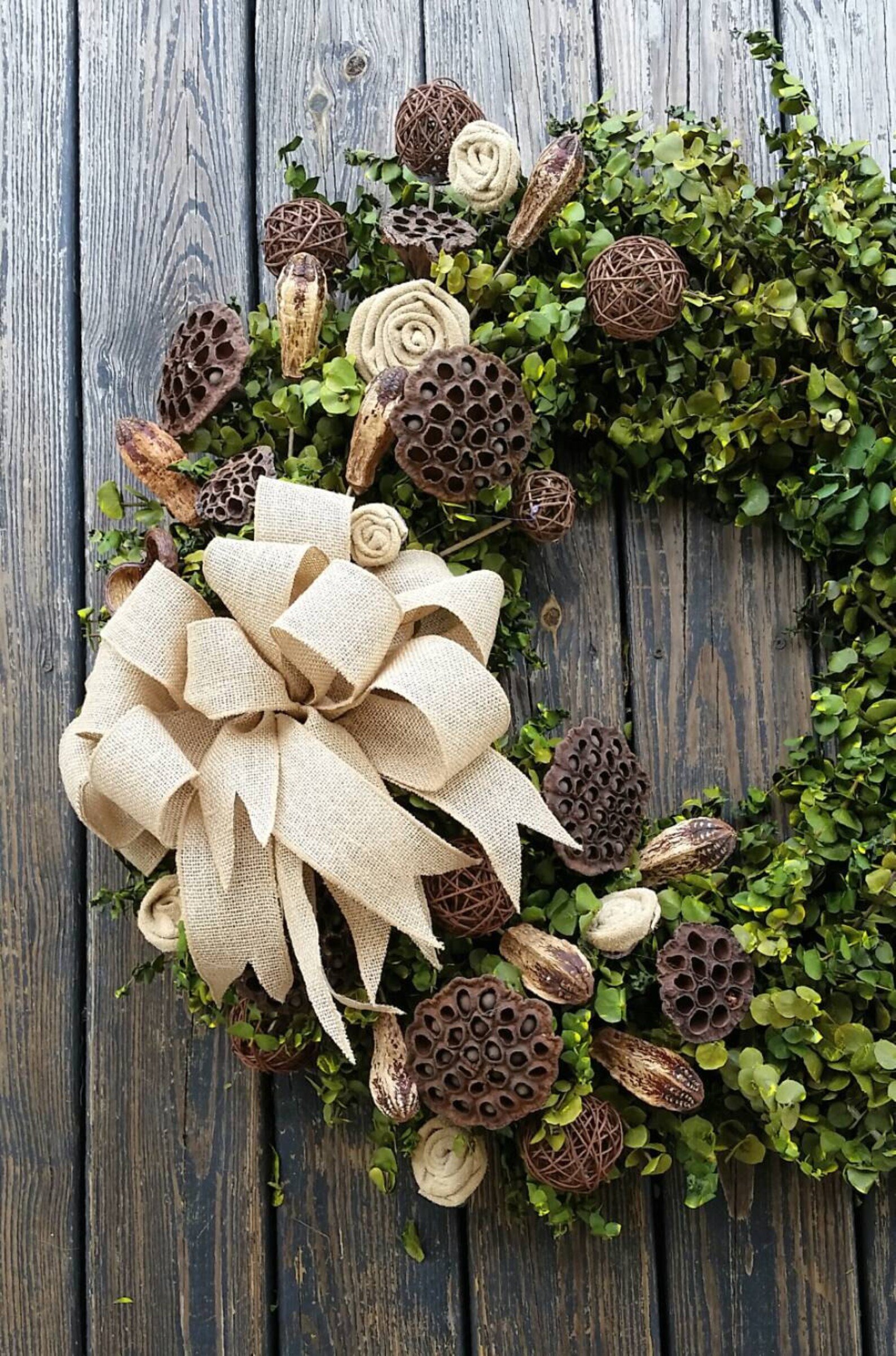 Wreath 30 Inch Dried Flower Wreath Eucalyptus Wreath - Etsy