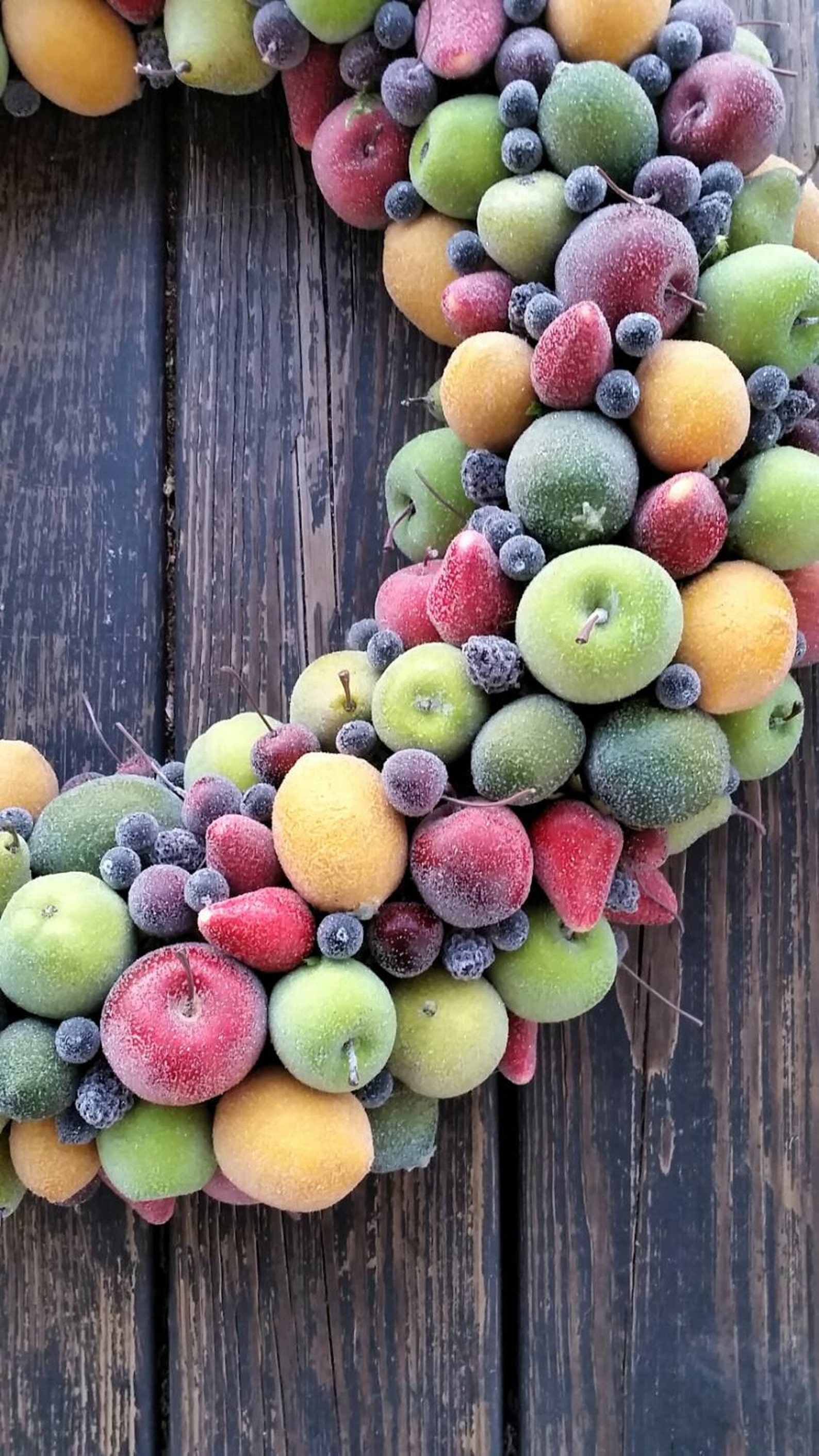 Christmas Wreath Sugared Fruit Wreath - Etsy