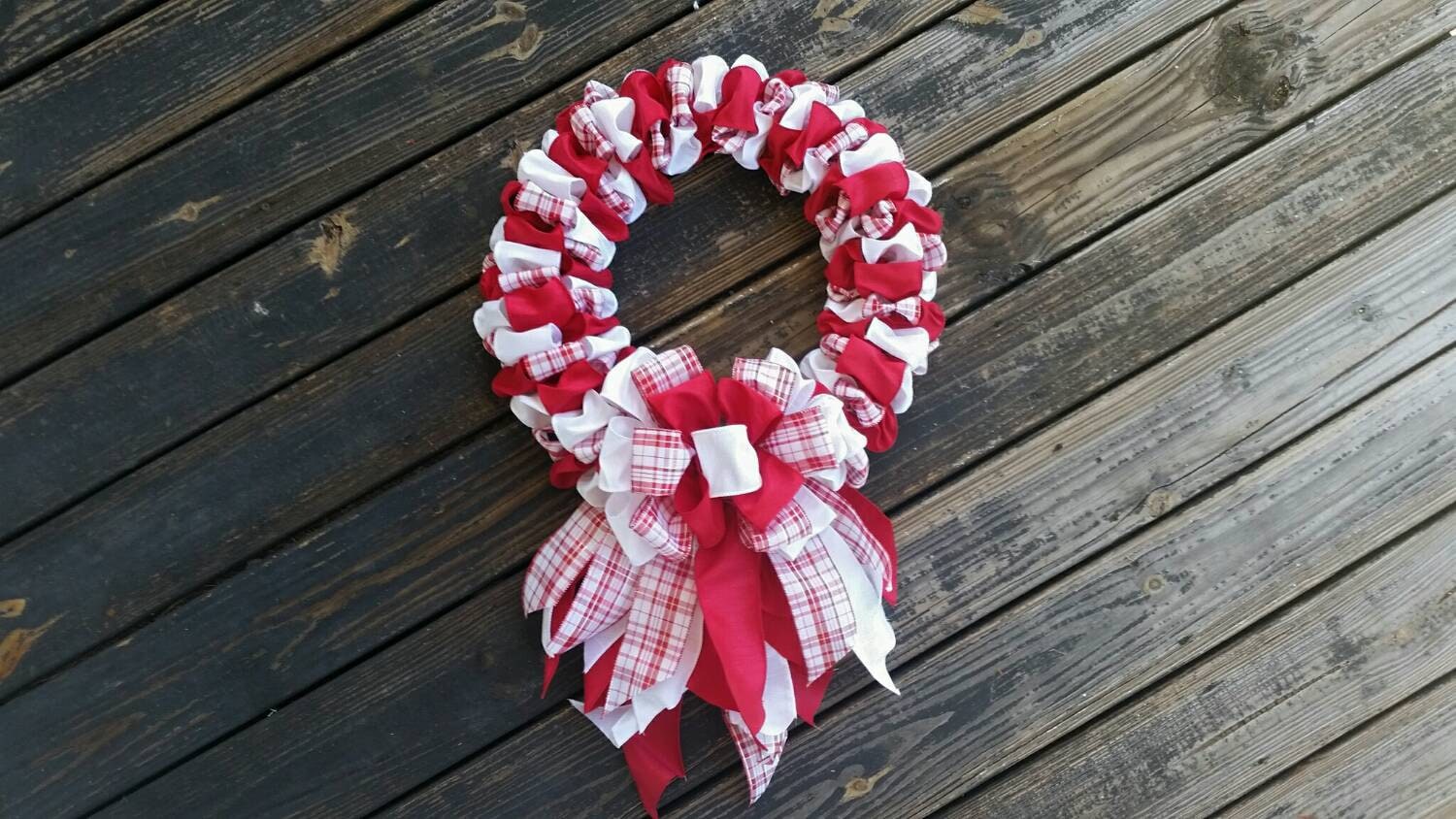 Christmas Wreath, Ribbon Wreath, Holiday Wreath, Holiday Decor ...