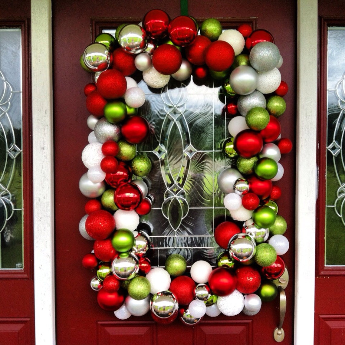 Christmas Wreath Holiday Wreath Ornament Wreath Rectangular - Etsy