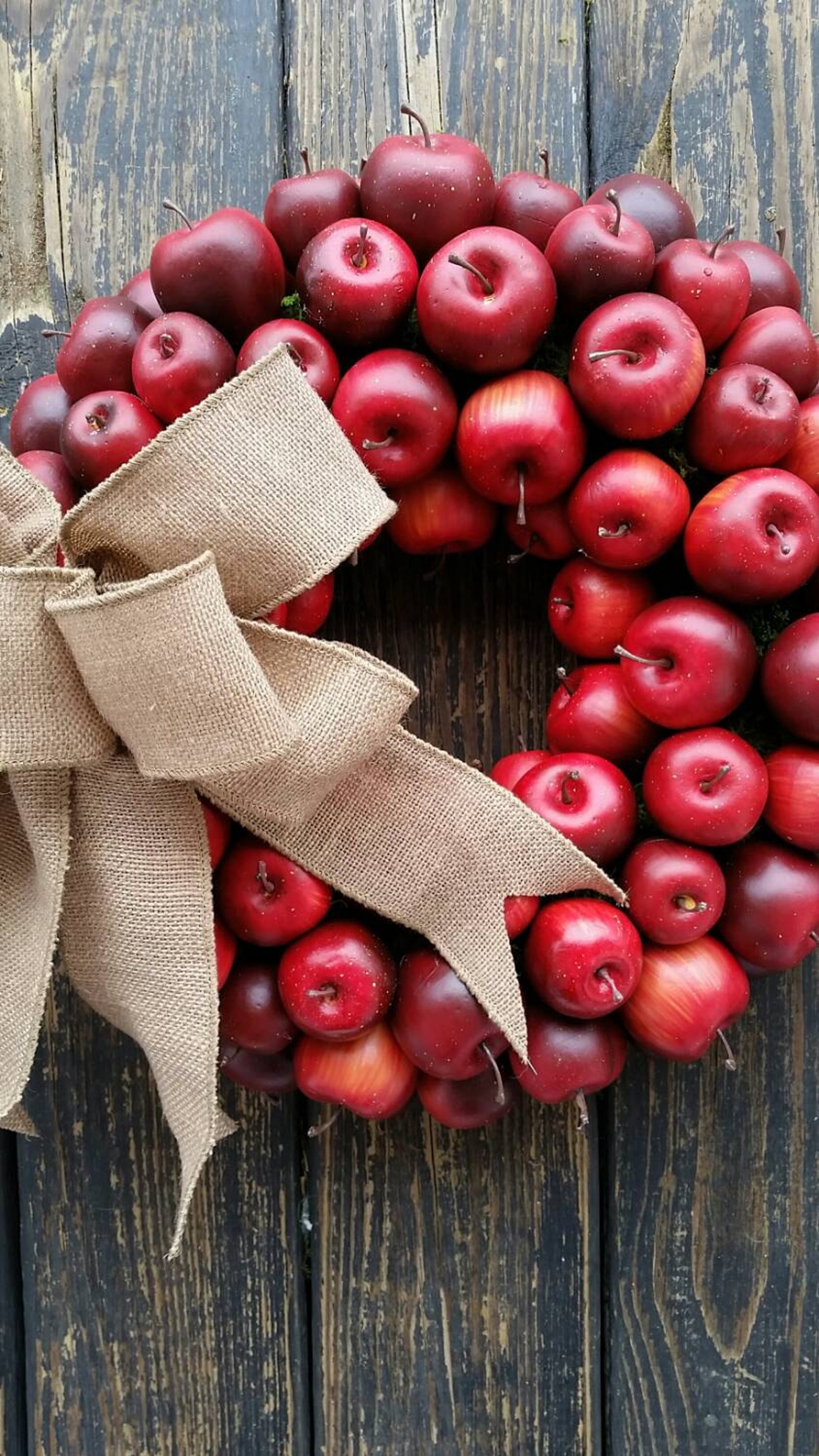 Apple Wreath Red Apple Wreath Christmas Wreath Holiday | Etsy