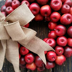Apple Wreath, Red Apple Wreath, Christmas Wreath, Holiday Wreath, Fall ...