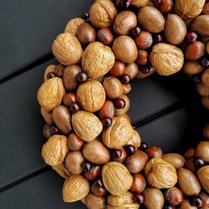 Christmas Wreath, Holiday Wreath, Nut and Berry Wreath. REAL NUTS - Etsy