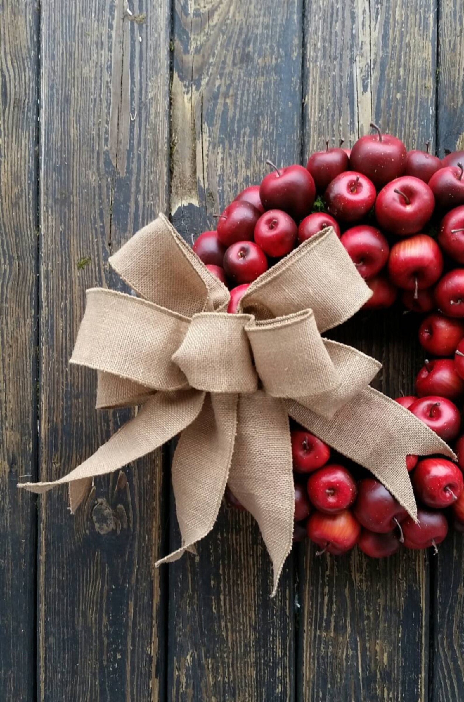 Apple Wreath Red Apple Wreath Christmas Wreath Holiday | Etsy
