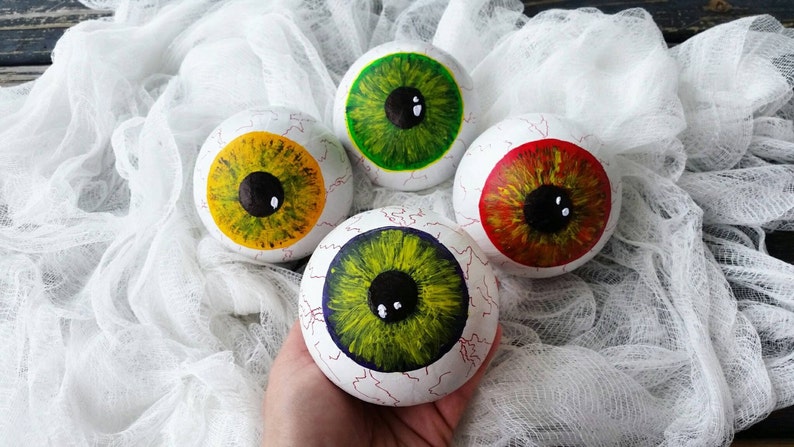 Eyeballs Paper Mache Eyeballs Halloween Prop | Etsy