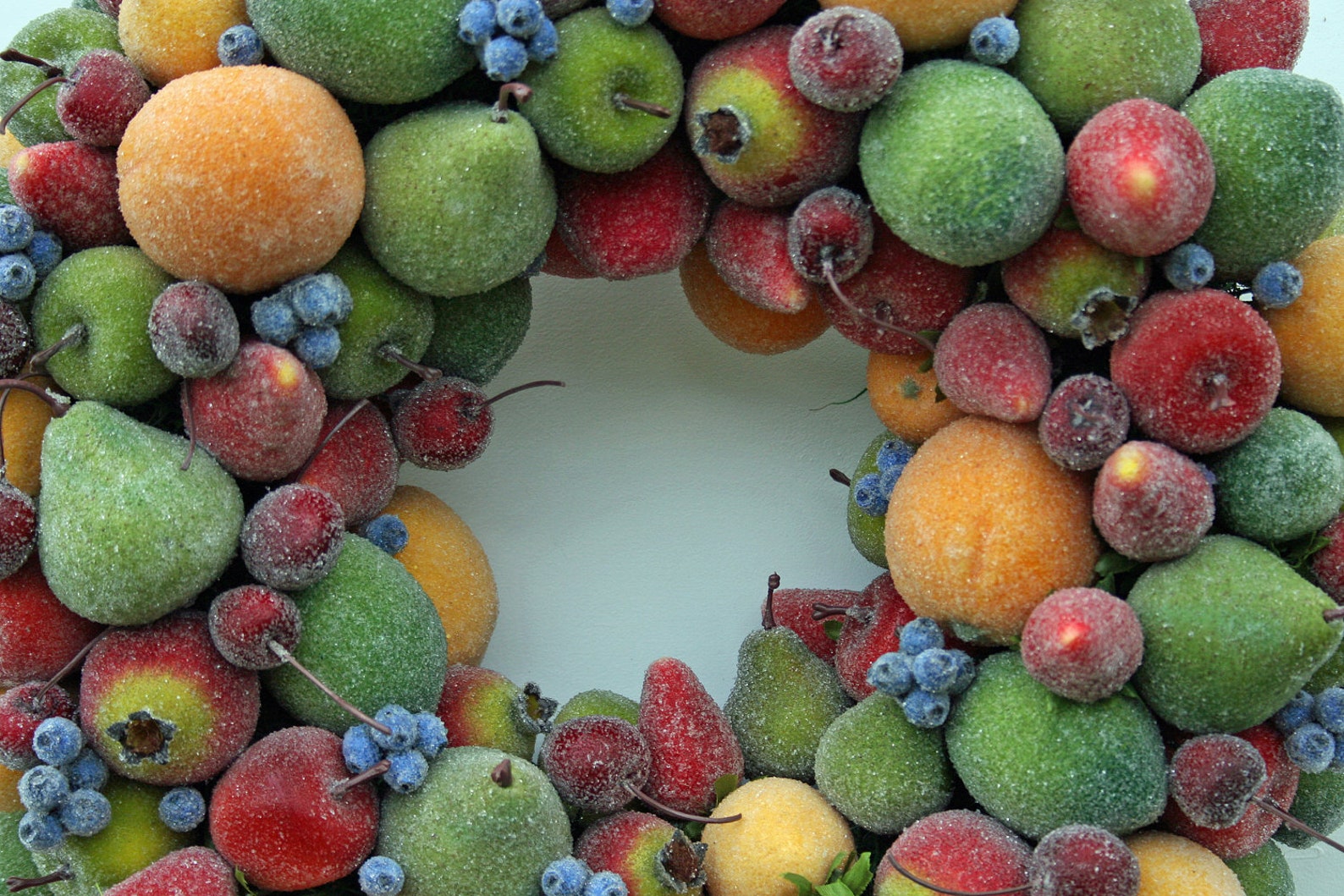 Christmas Wreath, Sugared Fruit Wreath - Etsy