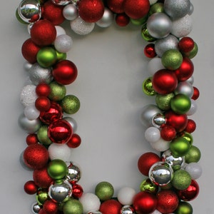 Christmas Wreath, Holiday Wreath, Ornament Wreath, Rectangular ...