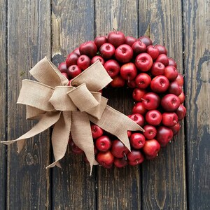 Apple Wreath, Red Apple Wreath, Christmas Wreath, Holiday Wreath, Fall ...