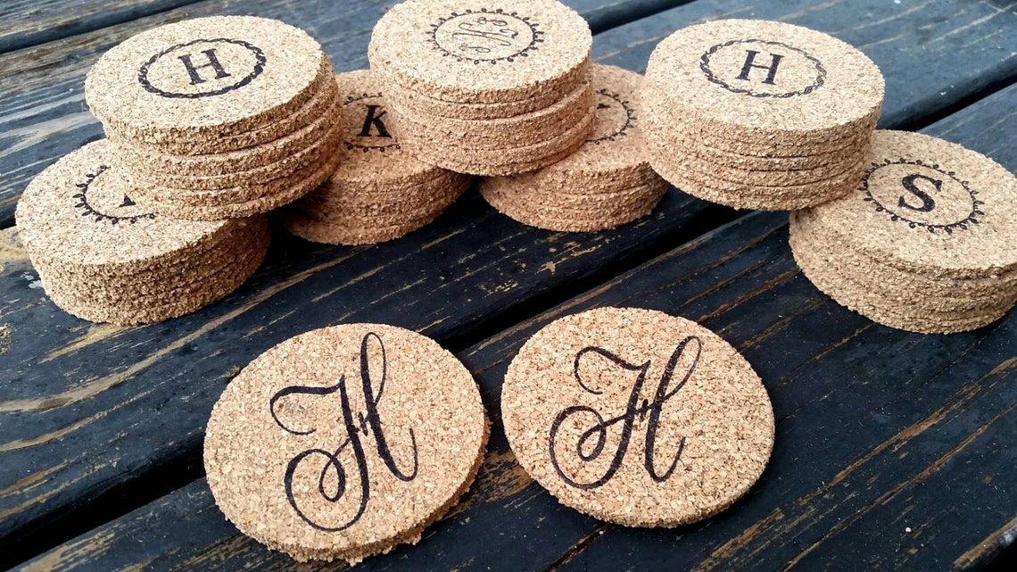 Cork Coasters Personalized Cork Coaster for Wedding - Etsy