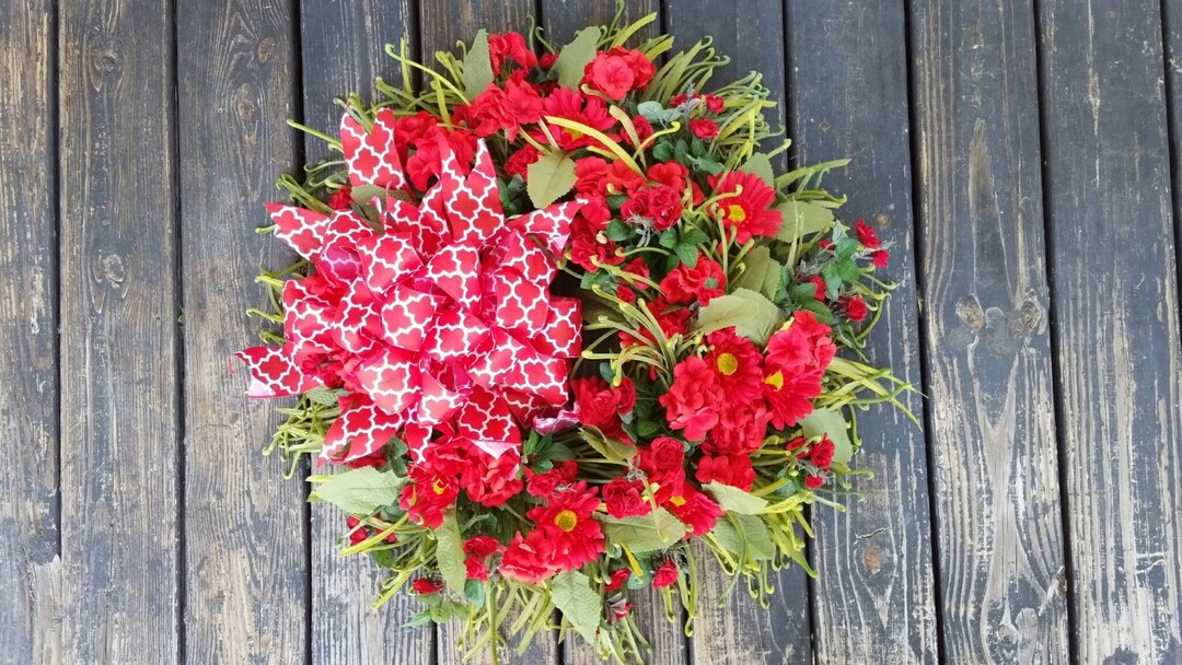 Spring Wreath, Summer Wreath, Easter Wreath, Valentine's Day Wreath ...