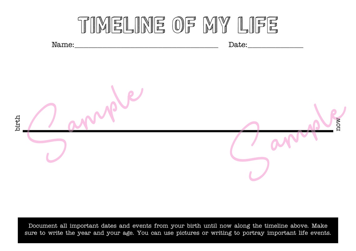 Timeline Worksheet Instant Download Printable Family History Activity ...
