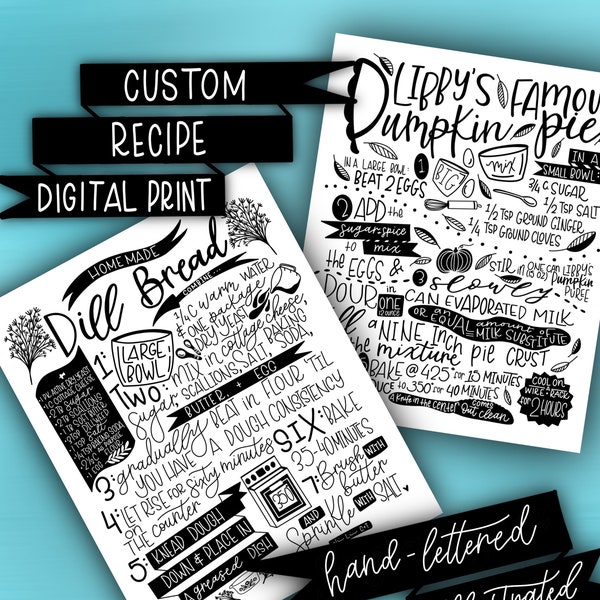 Illustrated Recipe - Etsy