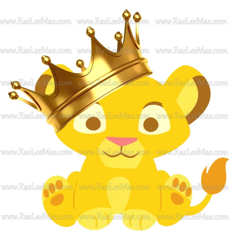 Crowned Simba Lion king cutouts/diecuts/lion king baby shower | Etsy