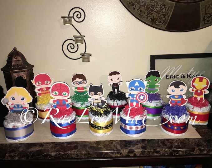 Baby Super Hero Diaper Cake/super Heroes Diapercakes/super Hero Baby ...