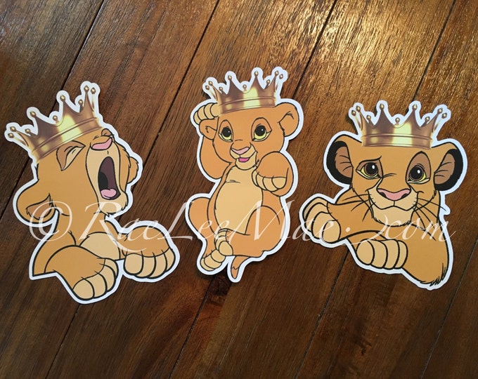 Crowned Simba Lion King Cutouts/diecuts/lion King Baby Shower ...