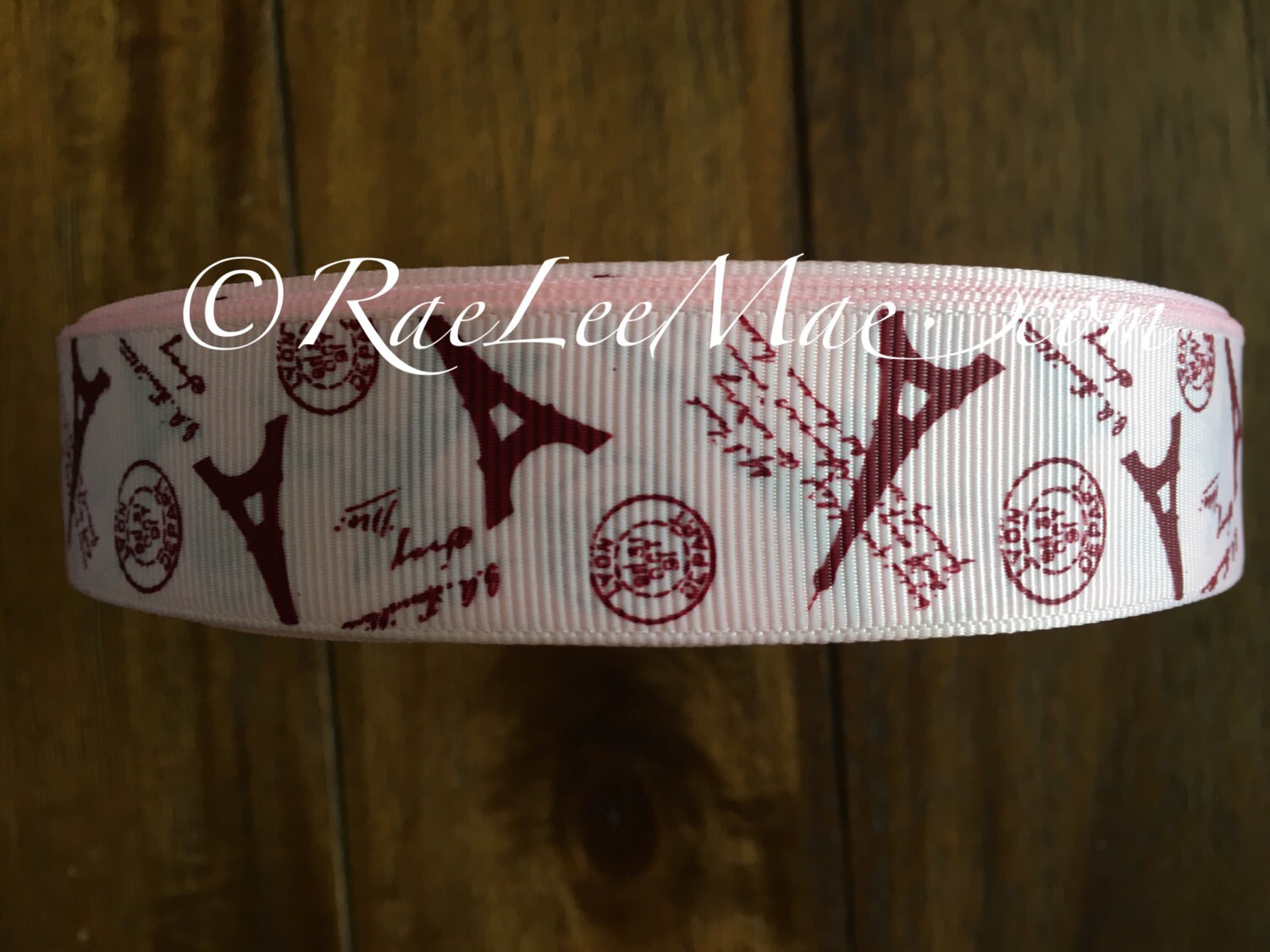 Pink paris eiffel tower ribbon 1 25mm/ eiffel tower | Etsy