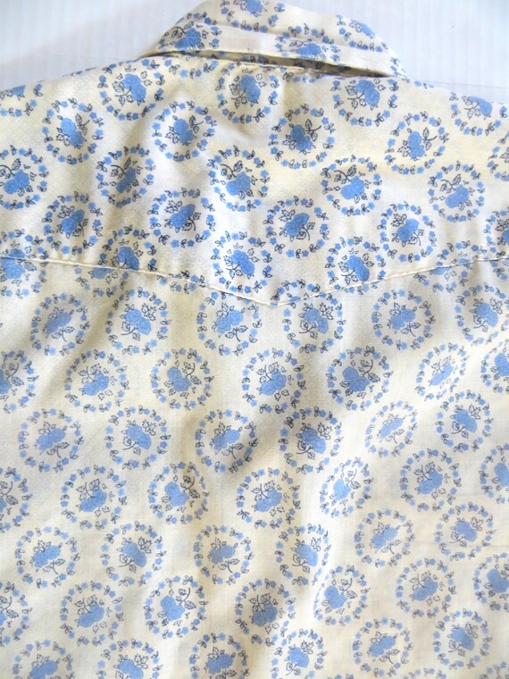 70s Western Shirt, Pearl Snaps, Flare Collar Pointed … - Gem