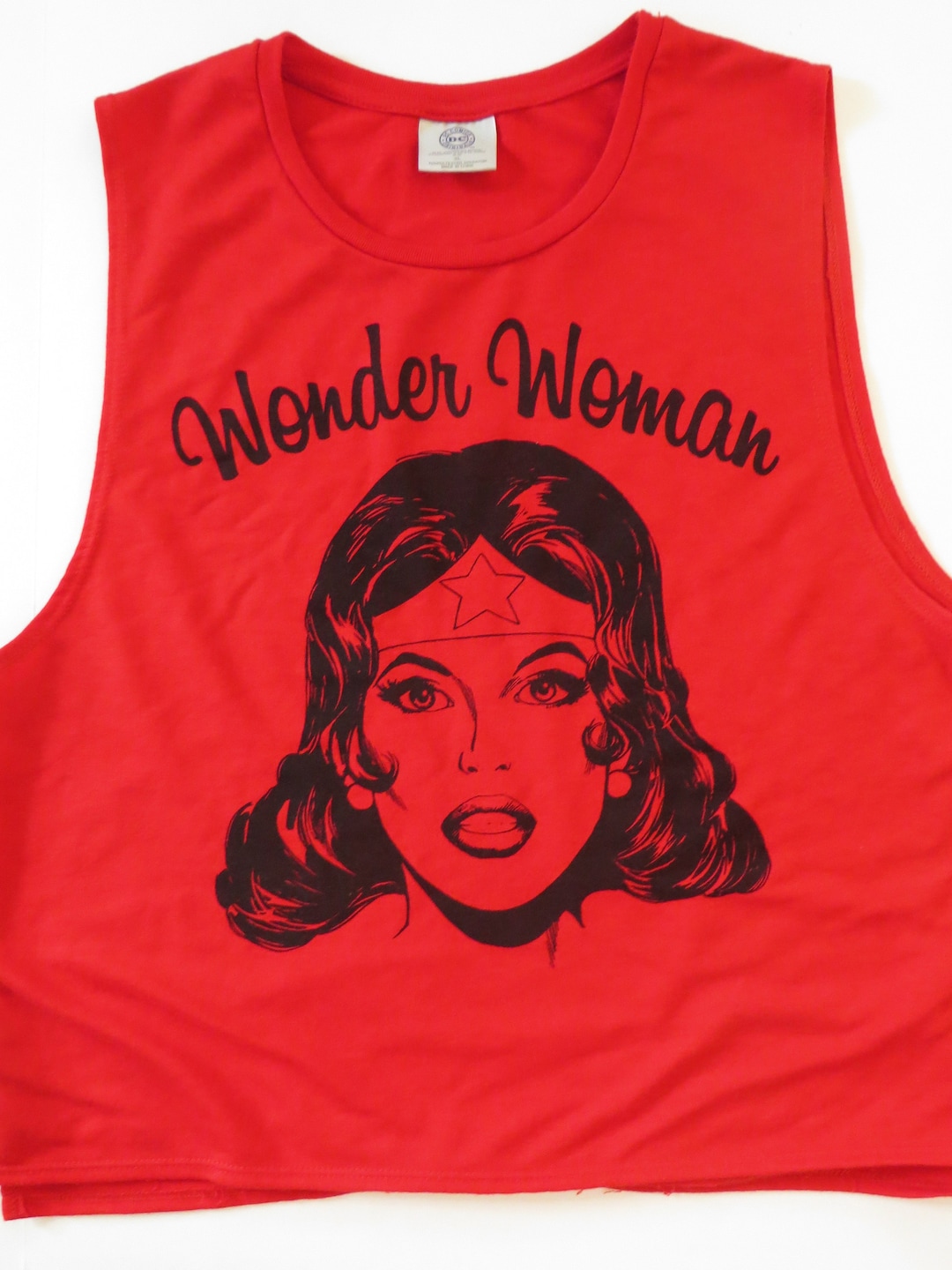 Wonder Woman Tank Top Graphic T Shirt, DC Comics, Red With Black ...