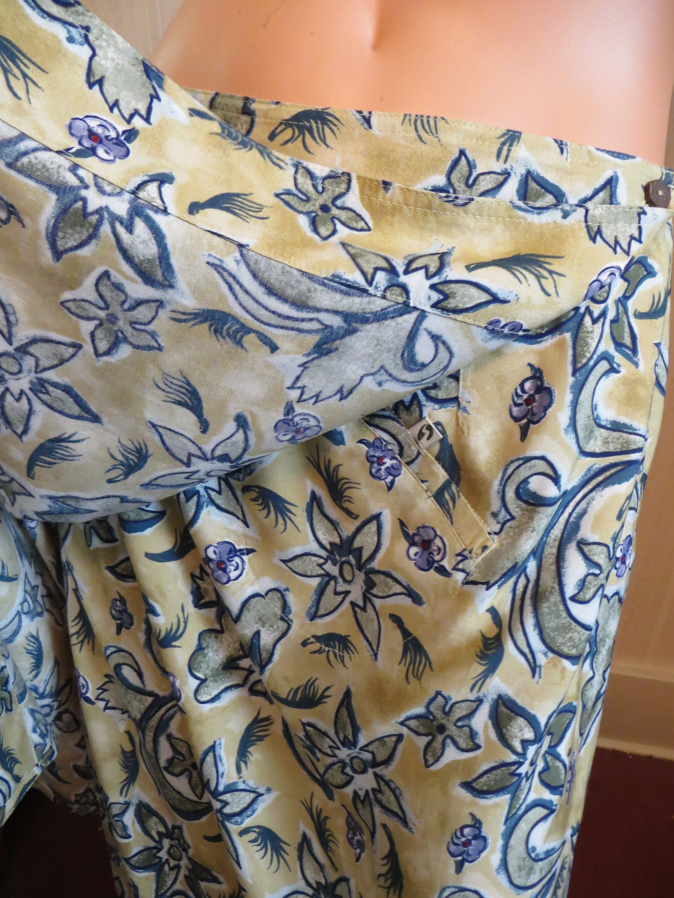 Hawaiian Wrap Skirt Long Tiki Print Sarong Rayon Maxi - Etsy