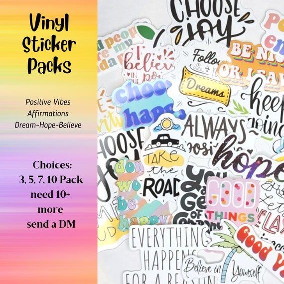 Positive Vibes Affirmations Motivational Stickers - Etsy