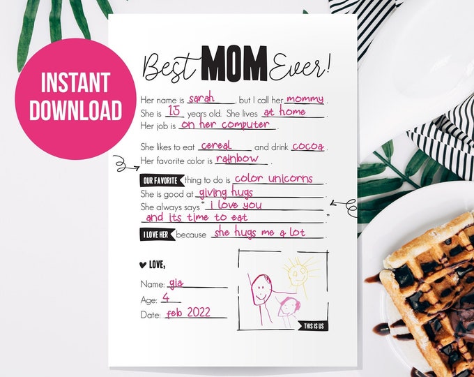 All About My Mom PDF Printable Mothers Day Worksheet for Kids Grandma ...