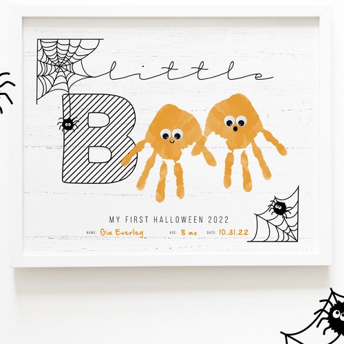 Baby's First Halloween Handprint Footprint Keepsake //DIY - Etsy