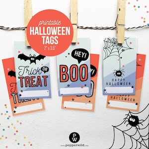 Printable Halloween Gift Tags Bundle // DIY Variety Pack of Cute, Fun ...