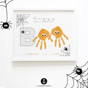 Halloween Ghosts Handprint Printable Keepsake // DIY Kid's Hand Print ...