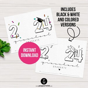 Preschool Graduation Handprint Keepsake // 2024 Pre-k Grad Certificate ...