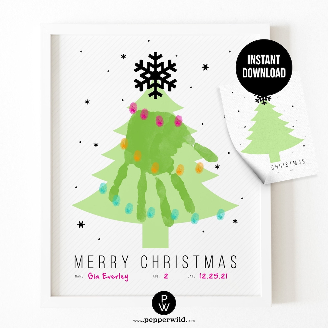 Christmas Handprint Printable Keepsake // Last Minute DIY Kid's Hand ...