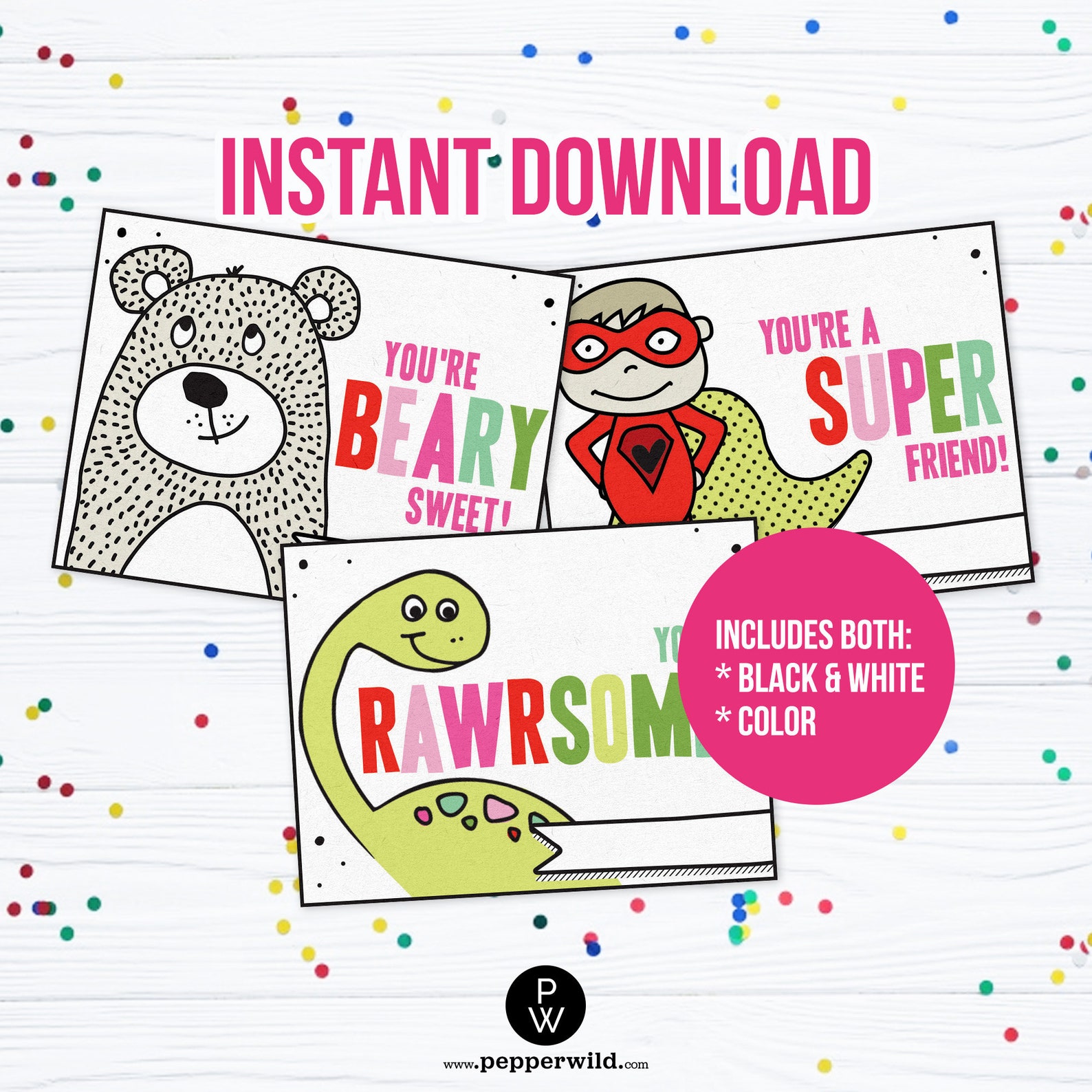 Valentine's Day Printable Boy Classroom Cards Variety Pack for Kids ...