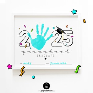 Preschool Graduation Handprint Keepsake // 2025 Pre-k Grad Certificate ...