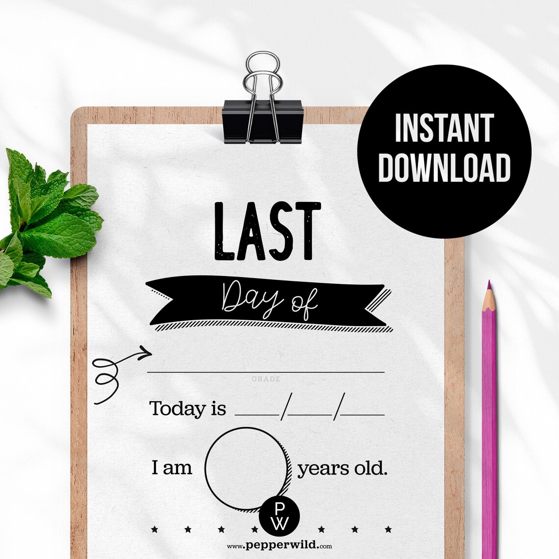 Last Day of School Photo Keepsake // Fill in the Blank End of School ...