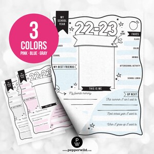 All About My School Year Fill in the Blank Questions for Last - Etsy