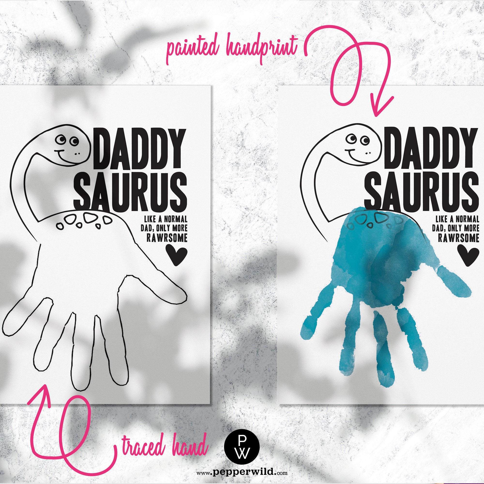 Daddy Birthday Handprint Card From Kid, Son, Baby // Dad Birthday Card ...